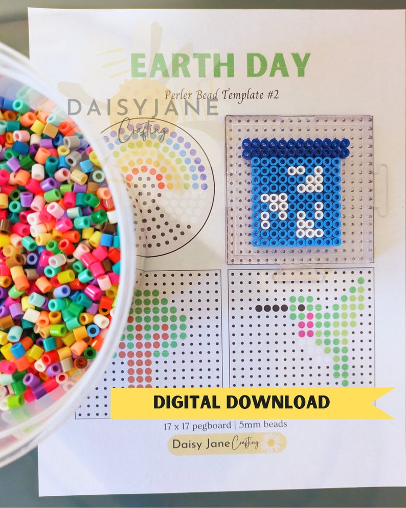 Earth Day Perler Bead Templates, Fuse Bead Patterns (digital Download ...