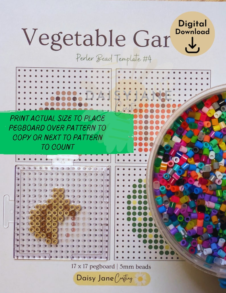 Vegetable Garden Perler Bead, Hama Bead, Fuse Bead Bundle | Springtime ...