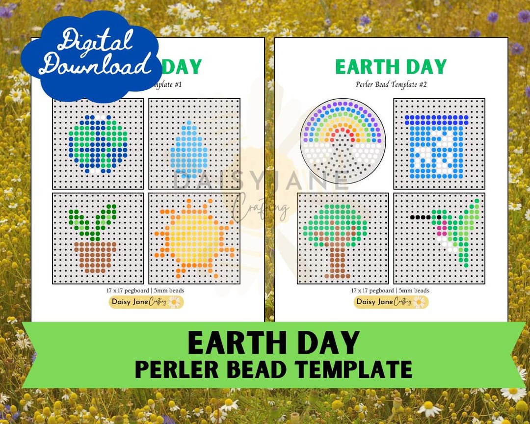 Earth Day Perler Bead Templates, Fuse Bead Patterns (digital Download ...