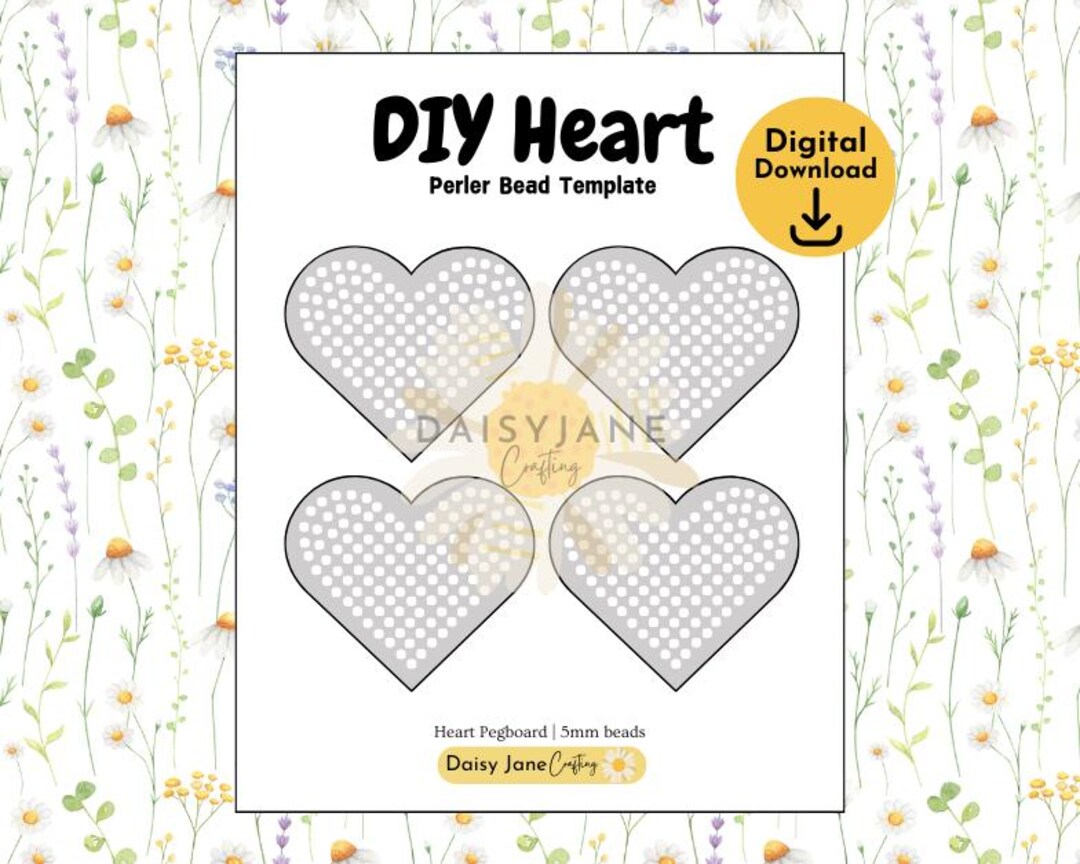 DIY Heart Perler Bead Pegboard | Hama Beads Fuse Beads | Crafts ...