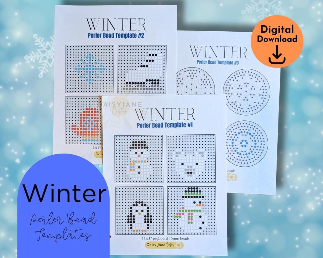 Winter Perler Bead, Hama Bead, Fuse Bead Bundle | Winter Craft for Kids ...