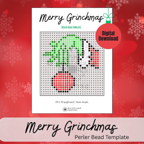 Grinch Perler Beads - Etsy