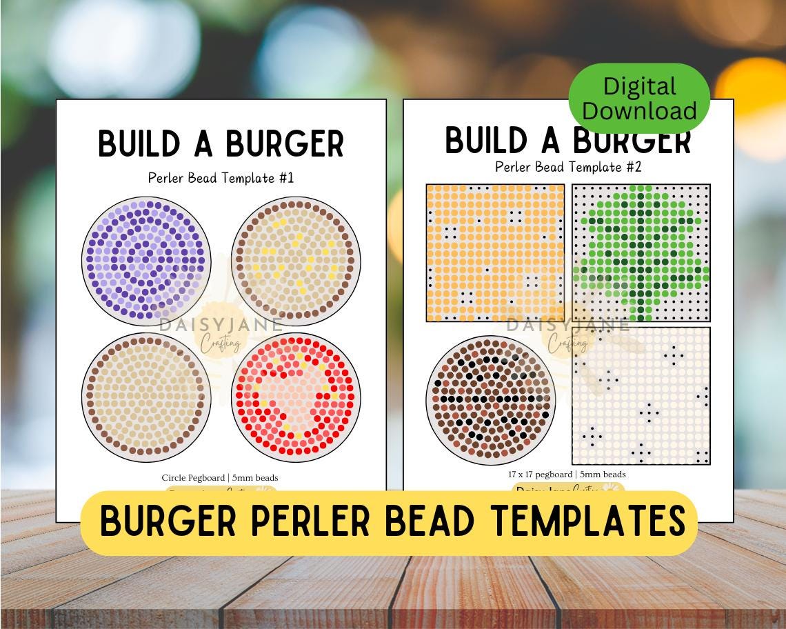Build A Burger Perler Bead Templates | Hama Beads Fuse Beads ...