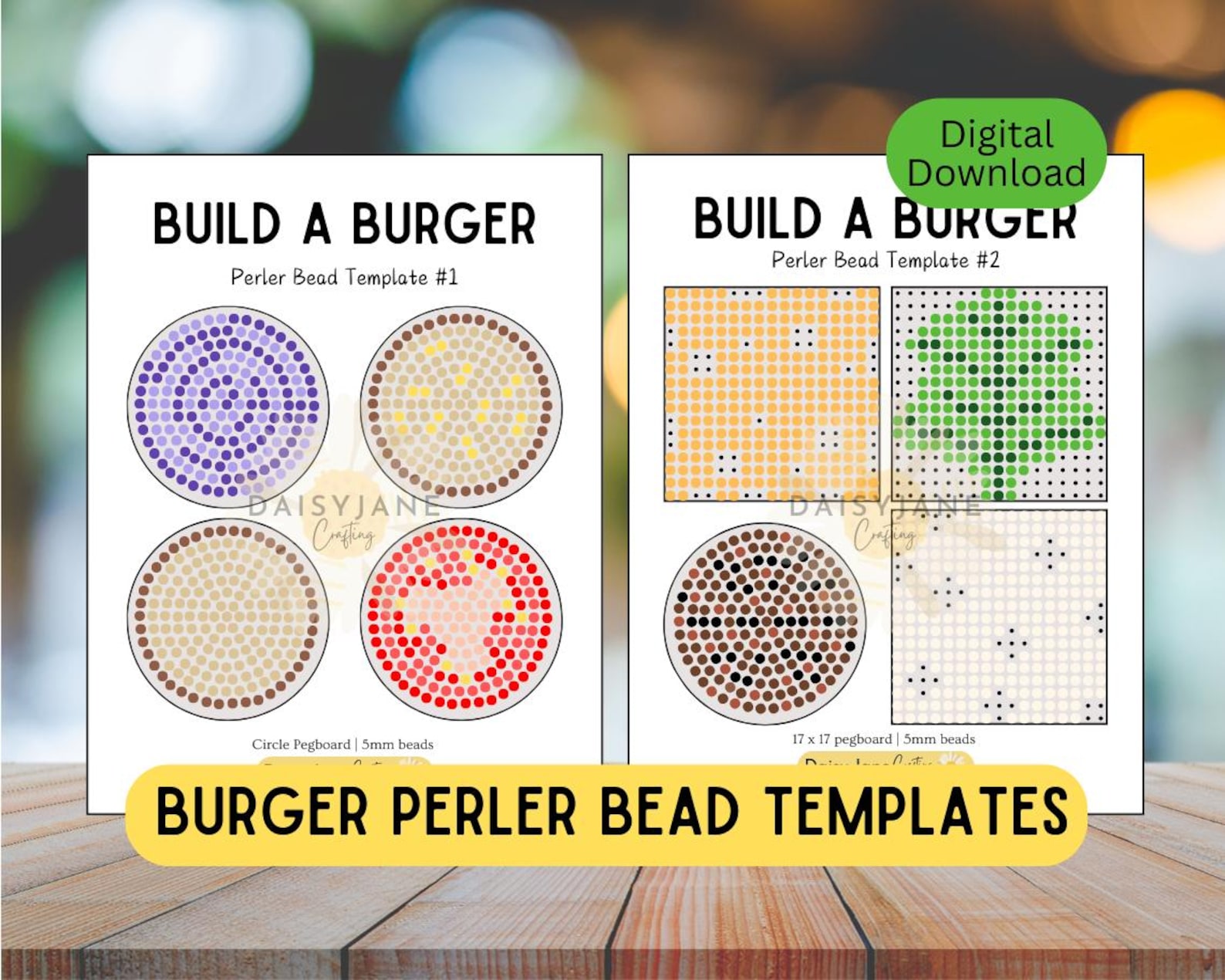 Build A Burger Perler Bead Templates | Hama Beads Fuse Beads ...