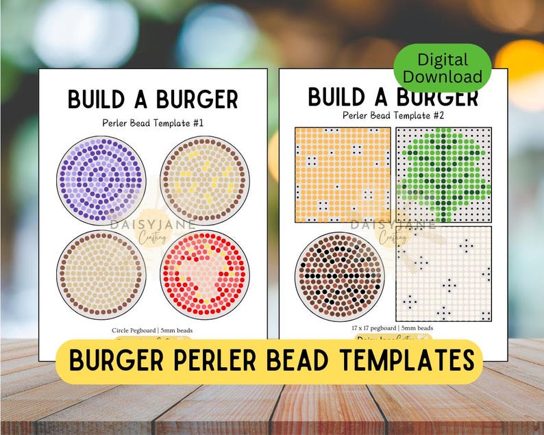 Build A Burger Perler Bead Templates | Hama Beads Fuse Beads ...