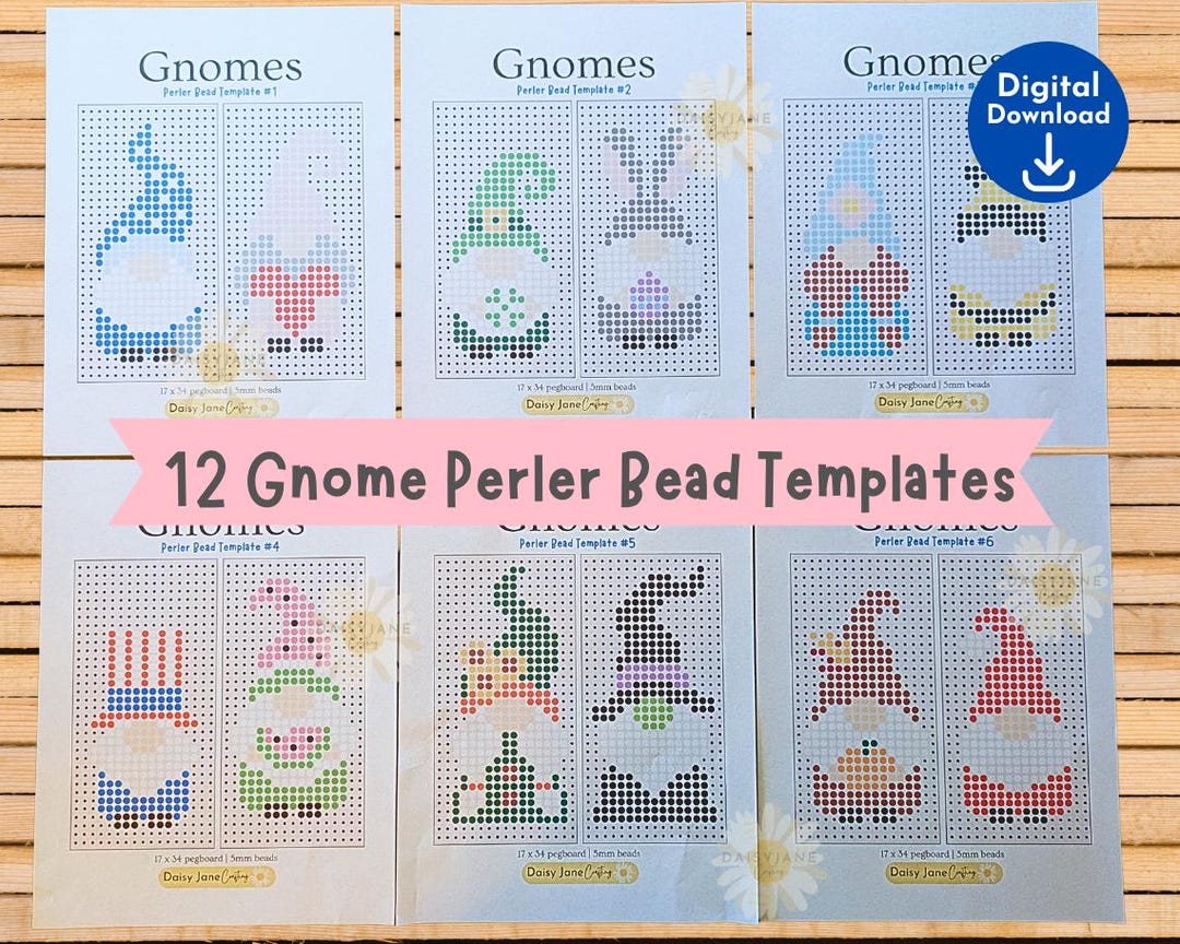 Gnome Perler Bead Templates, Monthly Holiday Themes (digital Download ...