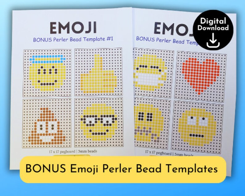 BONUS Emoji Perler Bead, Hama Bead, Fuse Bead Bundle Emoji Crafts for ...