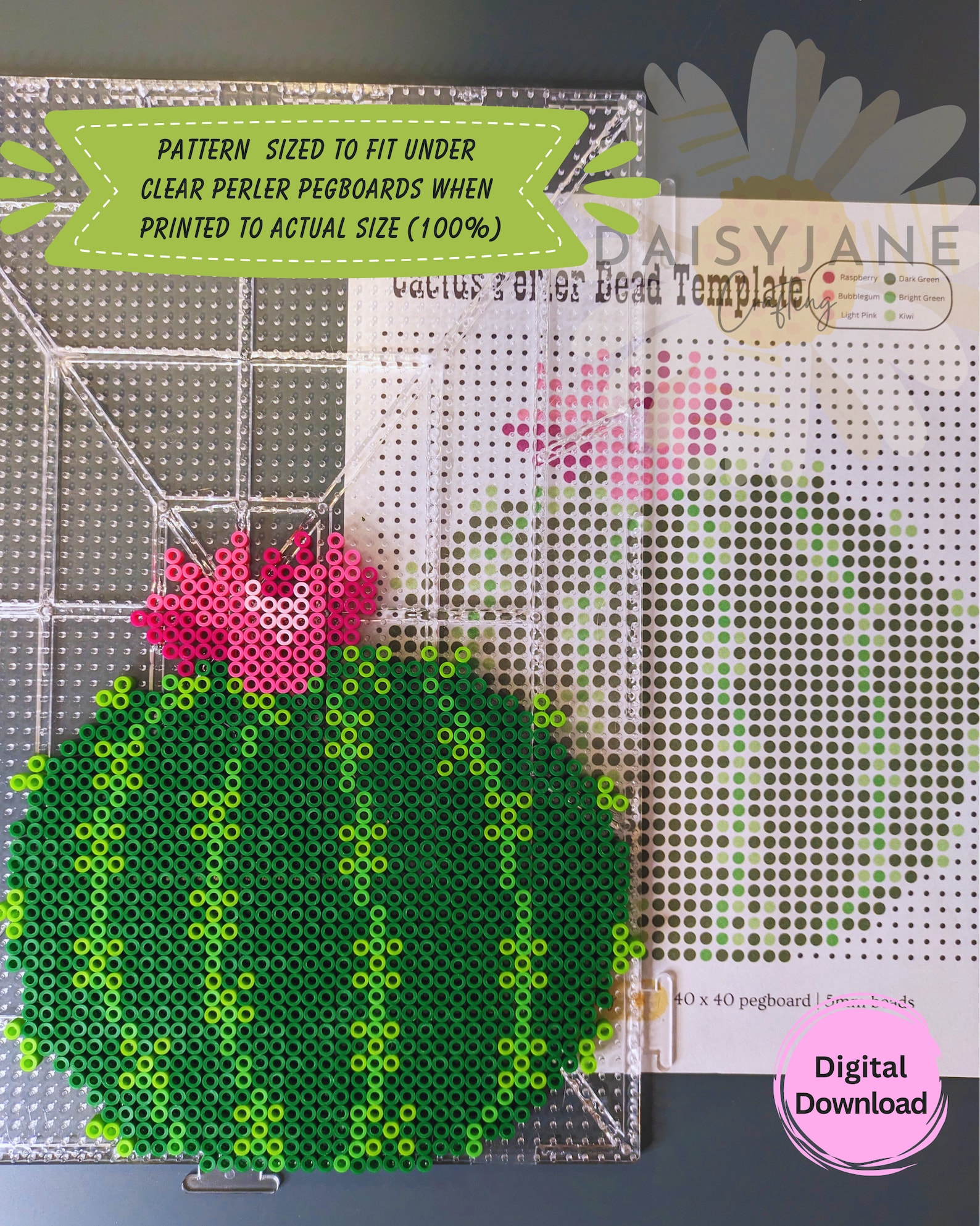 Cactus Perler Bead, Hama Bead, Fuse Bead Bundle | Extra Large Cactus ...