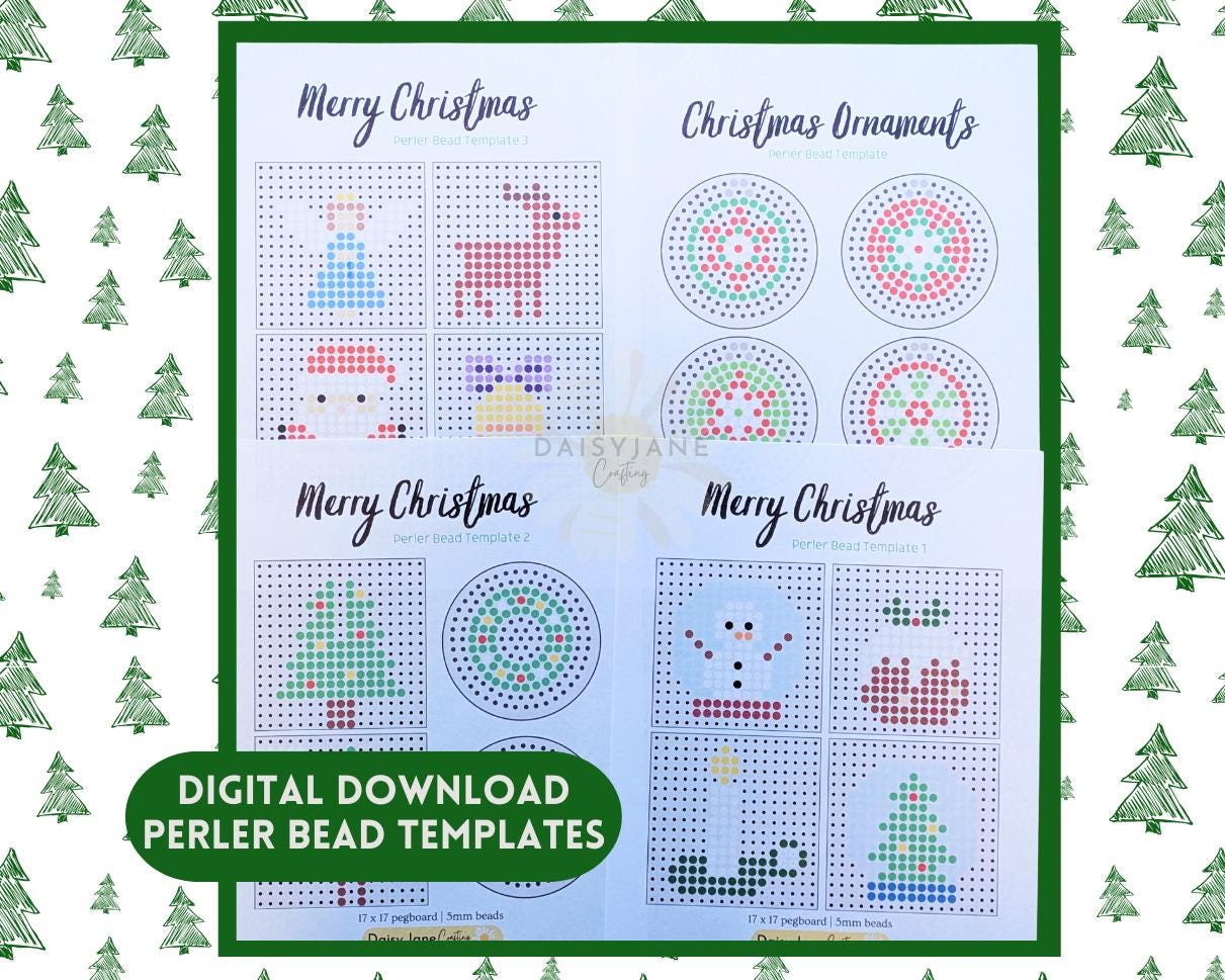 Christmas Perler Bead Templates | Hama Bead | Fuse Bead | Christmas ...
