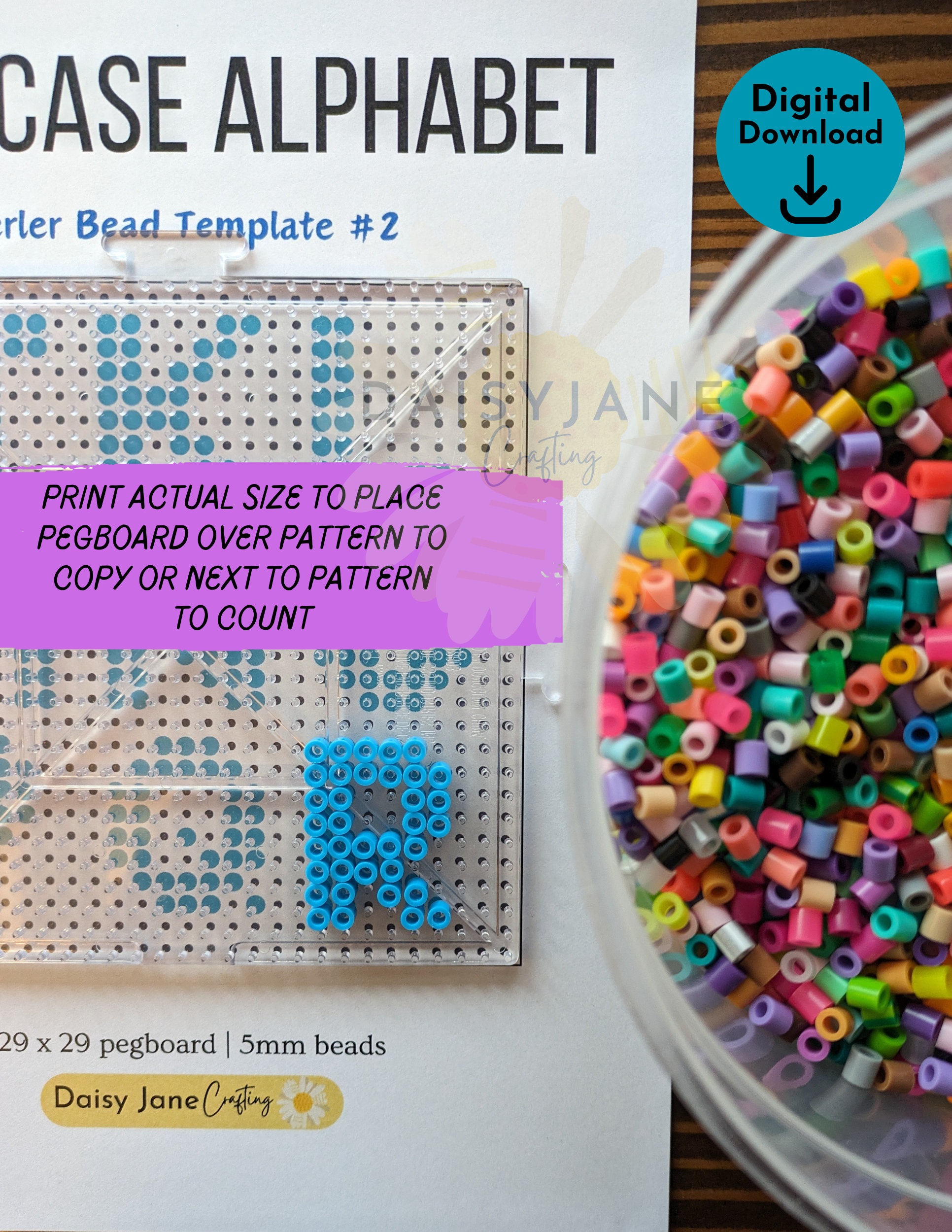 Uppercase Alphabet Perler Bead, Hama Bead, Fuse Bead Bundle | ABC to ...