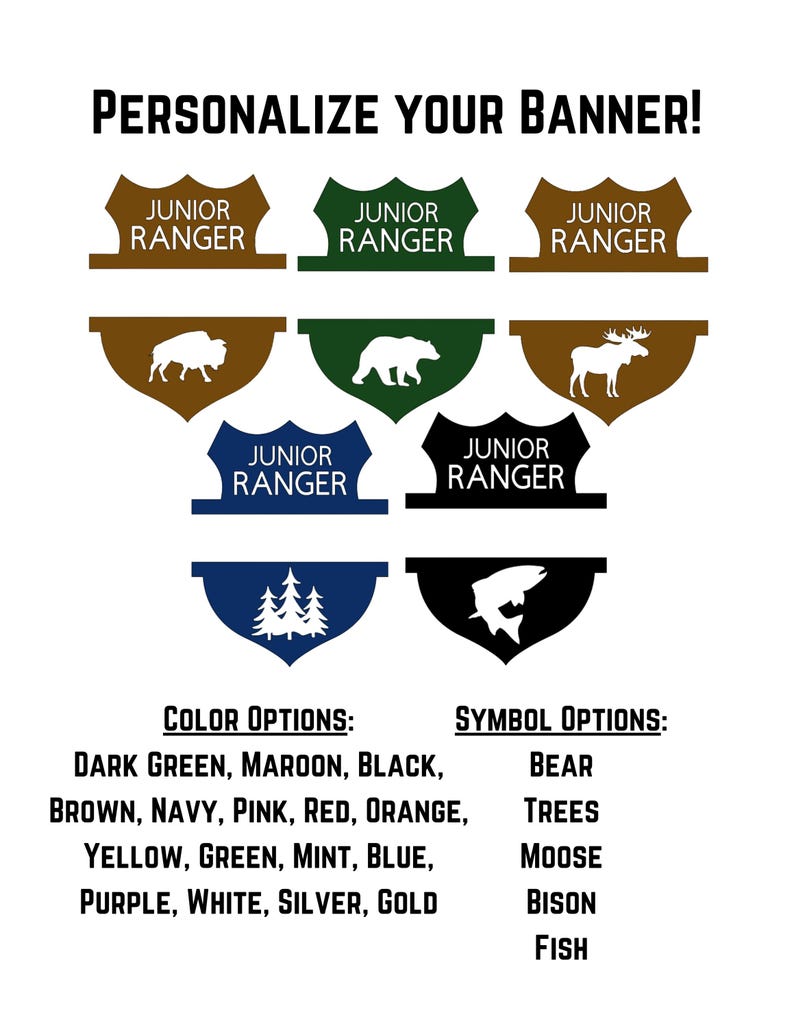 Personalized Junior Ranger Badge Banner | National Park Keepsake - Etsy