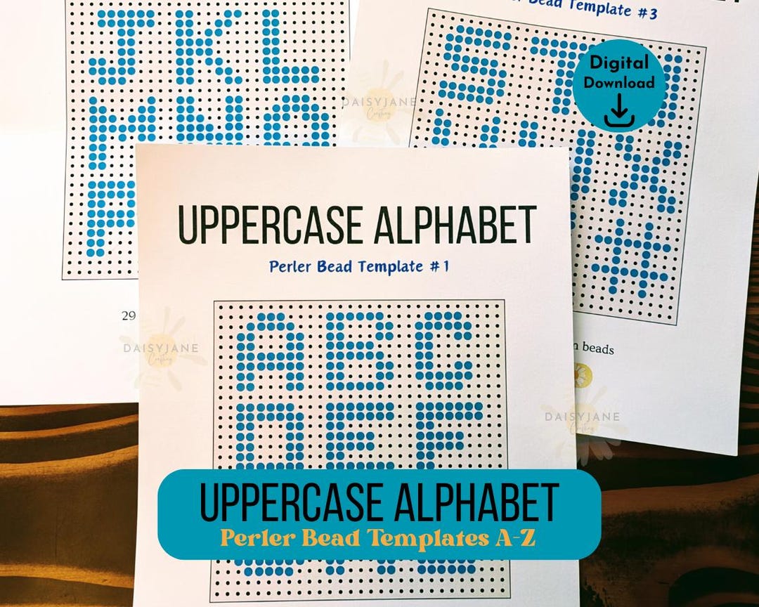 Uppercase Alphabet Perler Bead Templates, ABC to XYZ (PDF Pattern) - Etsy