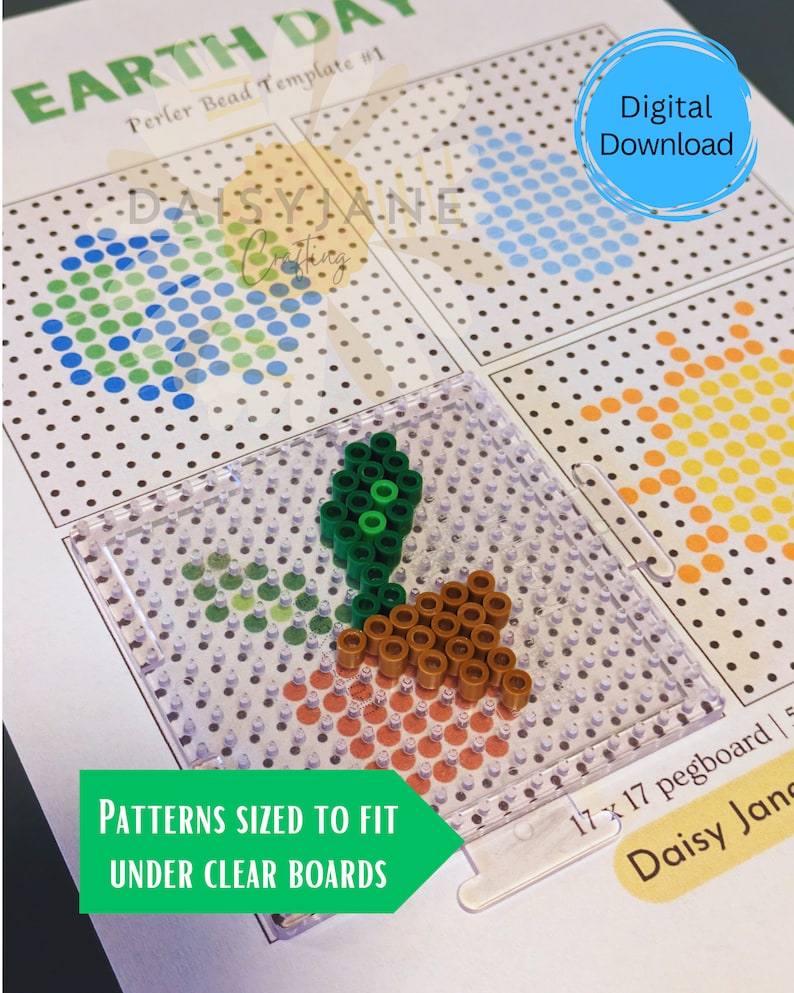 Earth Day Perler Bead Templates, Fuse Bead Patterns (digital Download ...