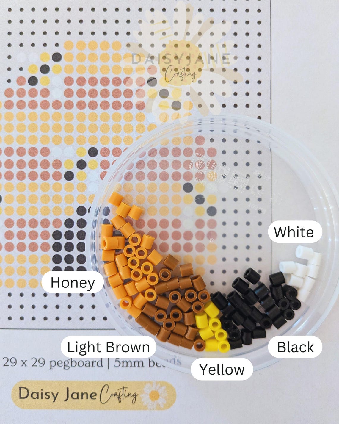Beehive Perler Bead Template | Fuse Beads, Hama Beads | Honeybee Craft ...