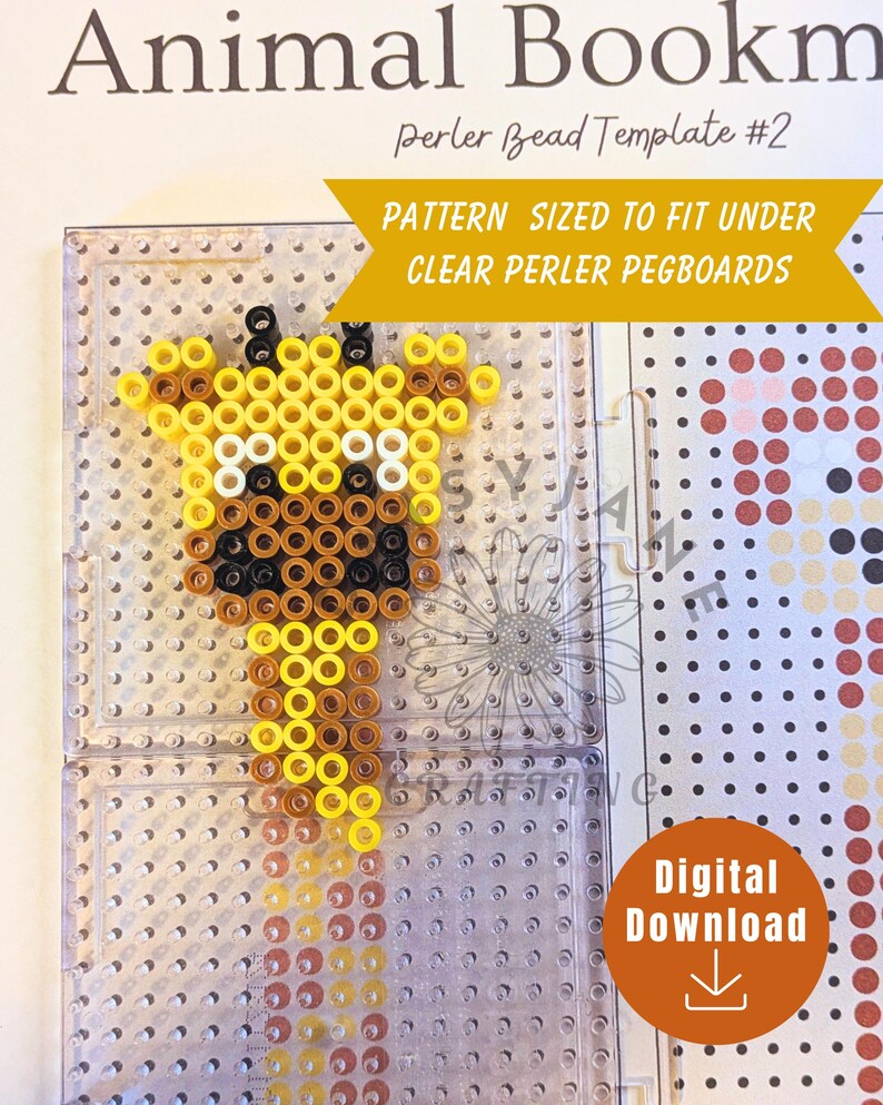 Animal Perler Bead Bookmark Patterns, DIY Craft (digital Download) - Etsy