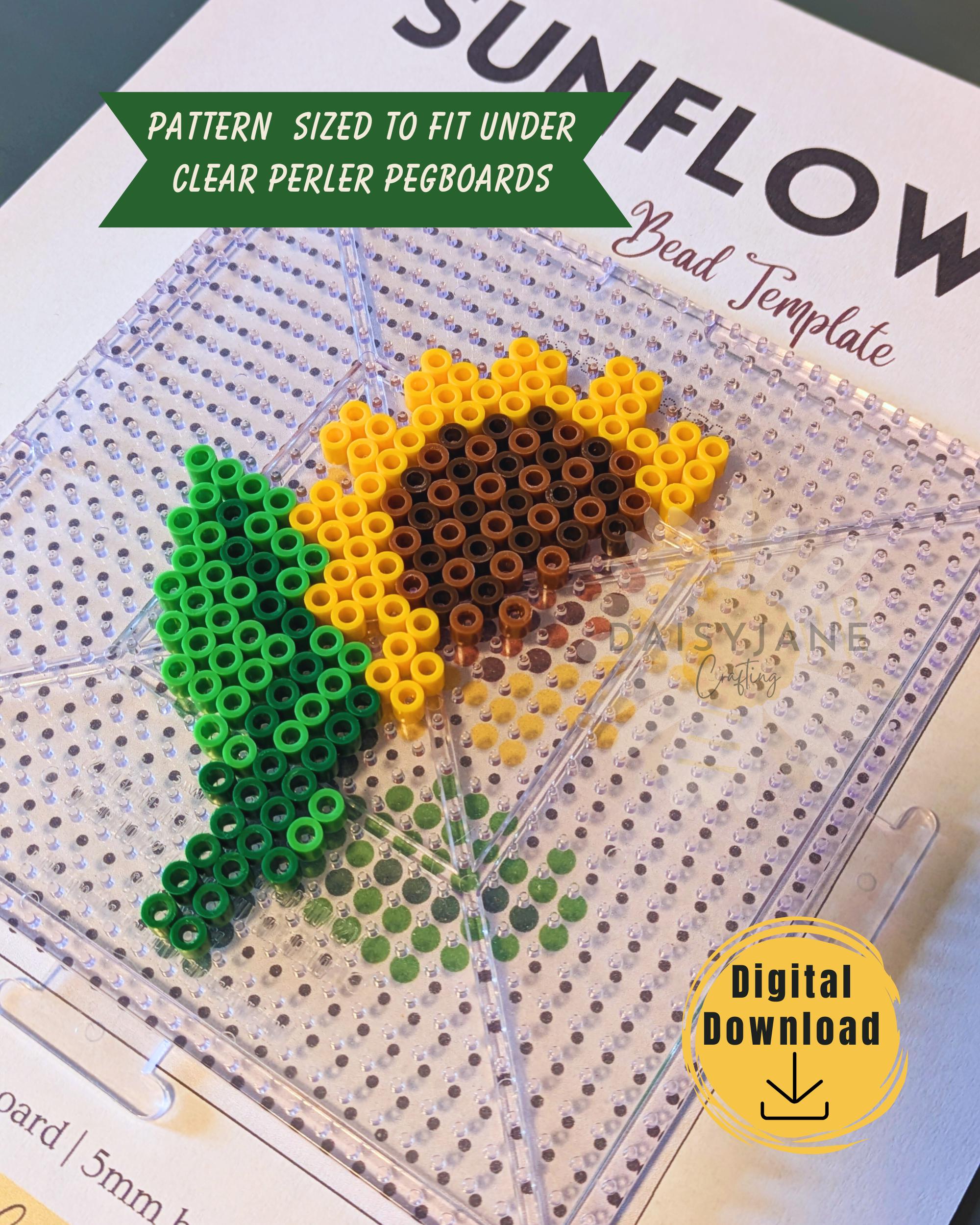 Sunflower Perler Bead Template | Digital Download | Fuse Beads, Hama ...
