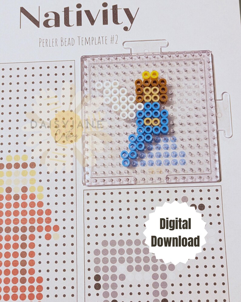Nativity Scene Perler Bead Templates, Christmas Craft (digital Download ...