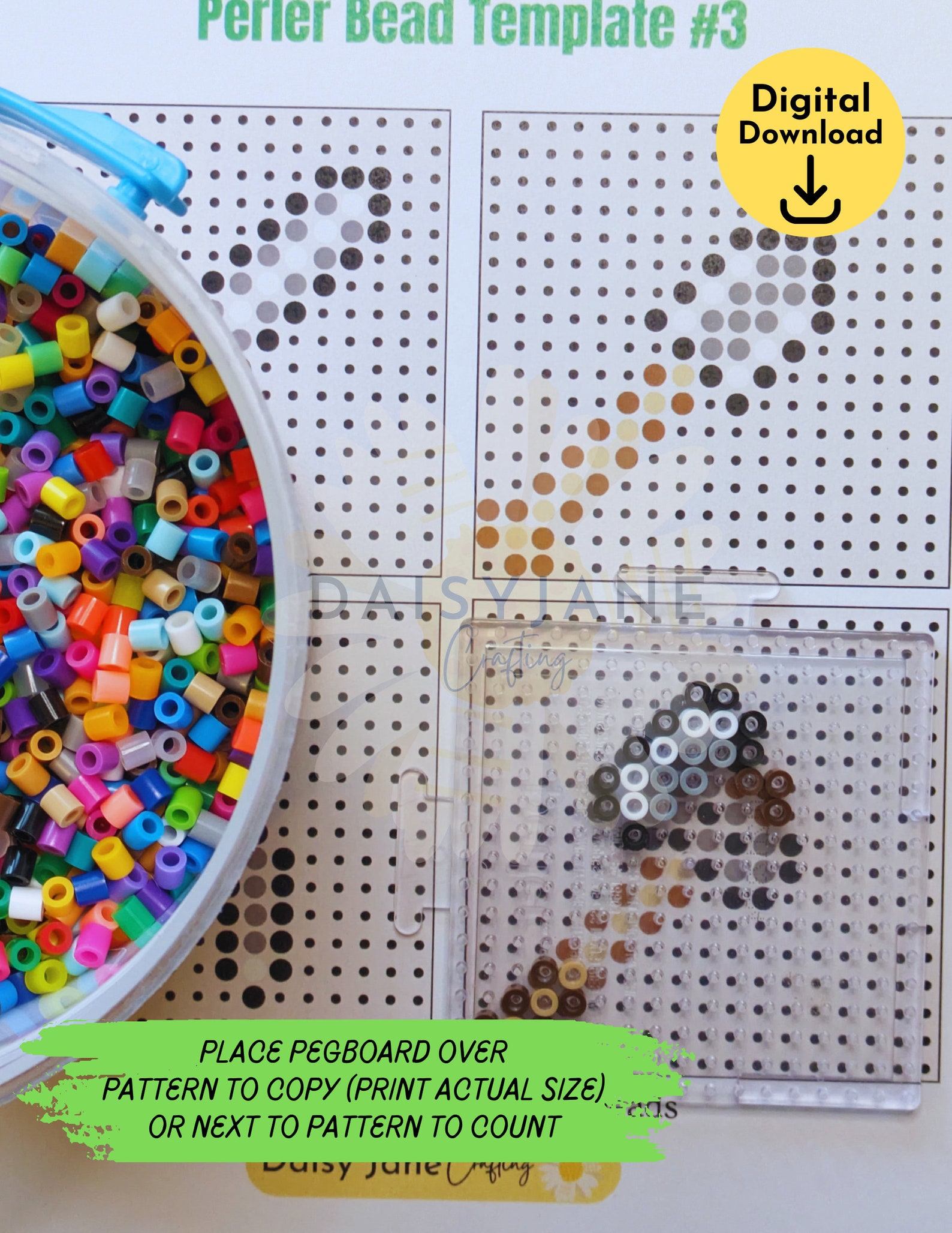 Minecraft Perler Bead, Hama Bead, Fuse Bead Bundle | Steve Creeper ...