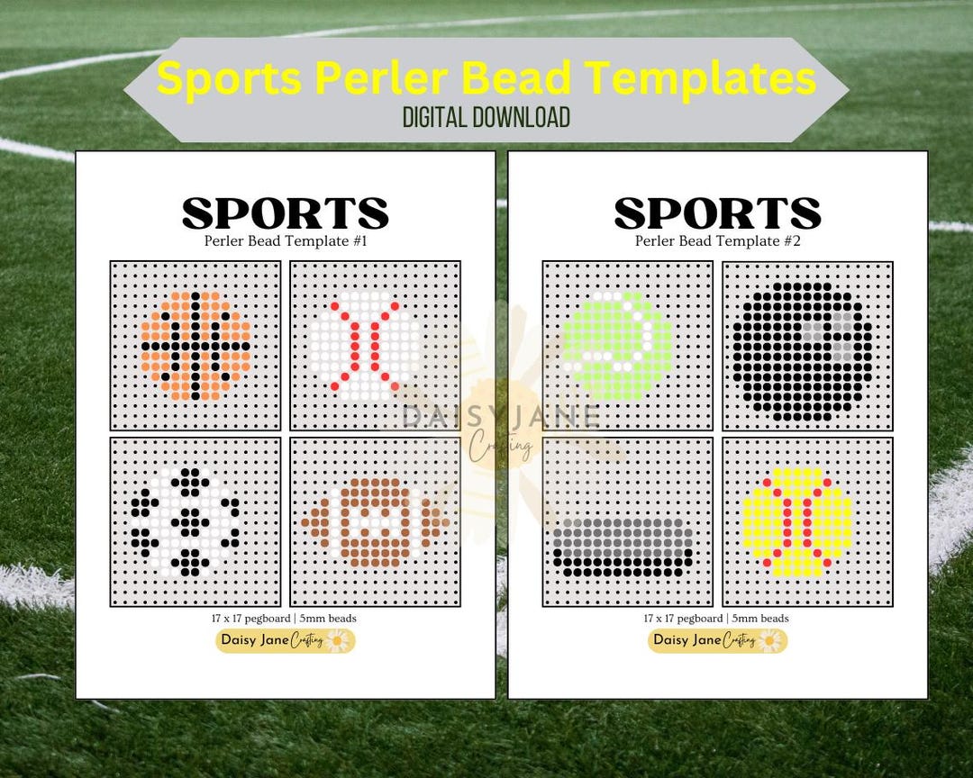 Sports Perler Bead Templates | Fuse Bead Patterns (digital Download) - Etsy