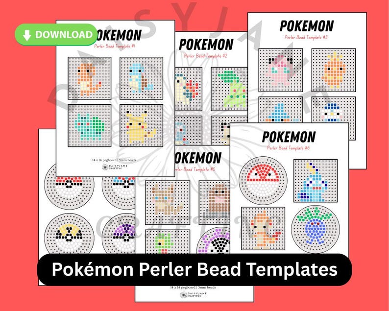 Pokémon Perler Bead Template | Fuse Beads, Hama Beads | Crafts for Kids ...