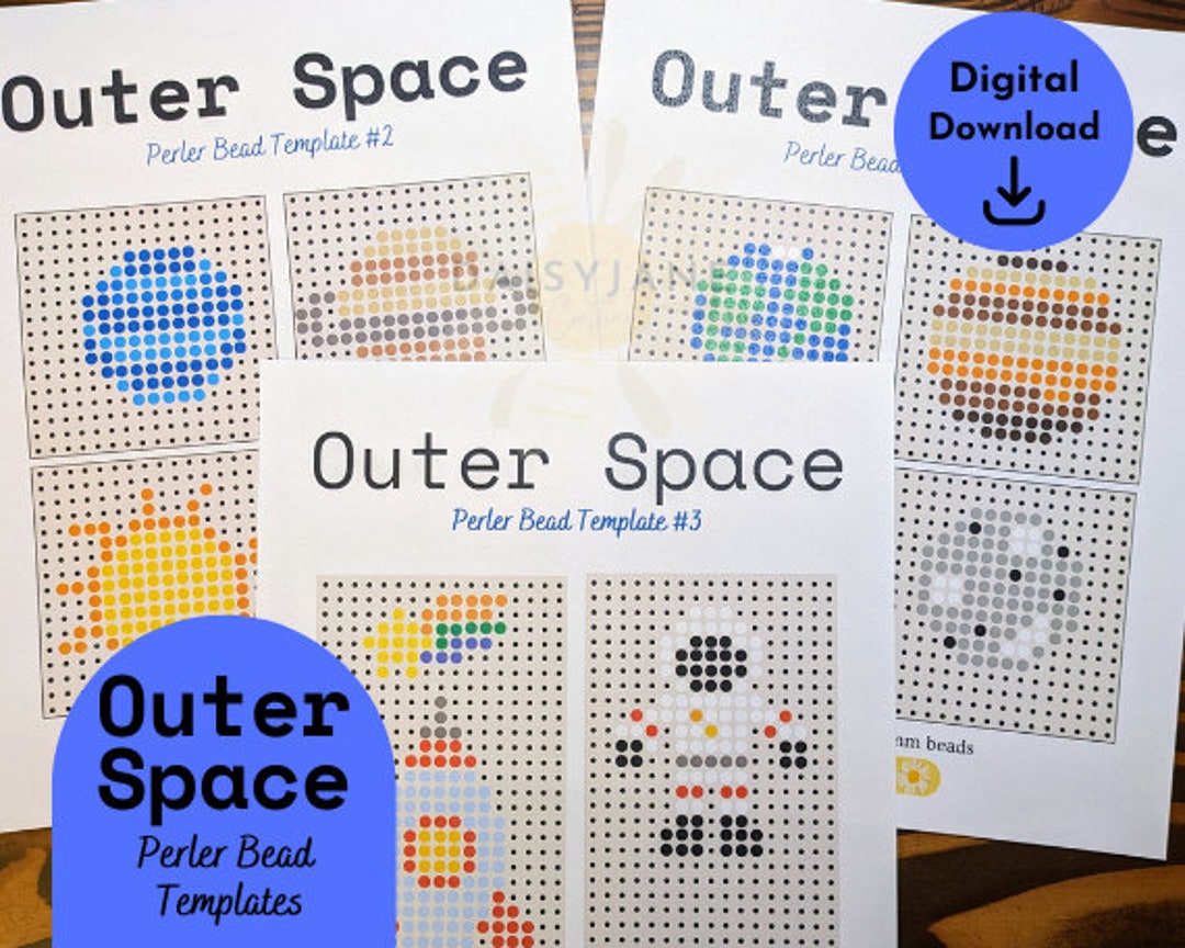 Outer Space Perler Bead, Hama Bead, Fuse Bead Bundle Spaceship Earth ...