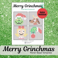 Grinch Christmas Perler Bead Pattern, Kids Craft (digital Download) - Etsy