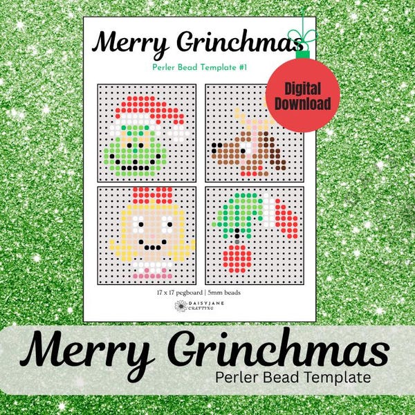 Grinch Perler Beads - Etsy