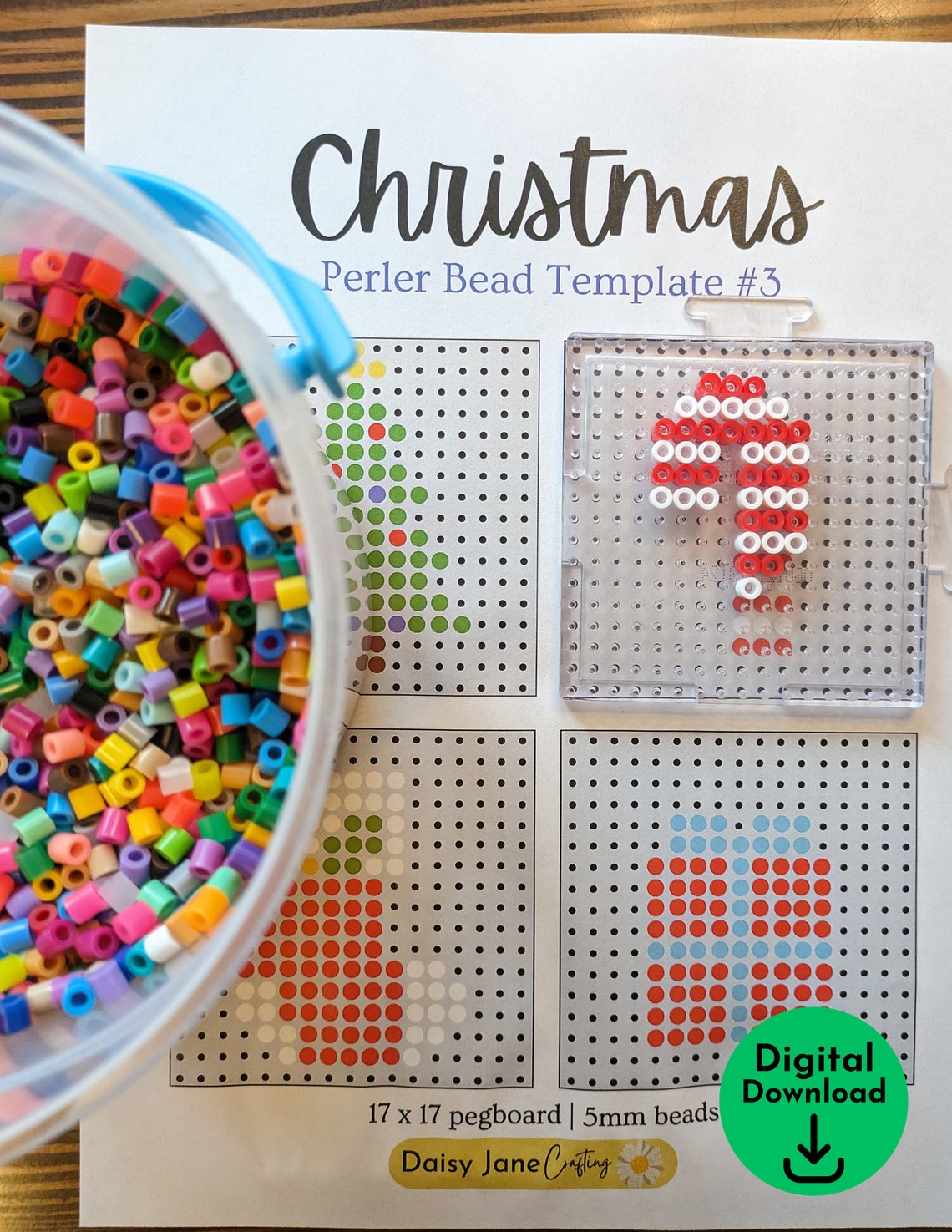 Christmas Perler Bead Pattern, Holiday Crafts (PDF Pattern) - Etsy
