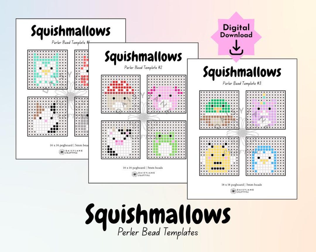 Squishmallow Perler Bead Patterns | Fuse Bead Templates (digital ...