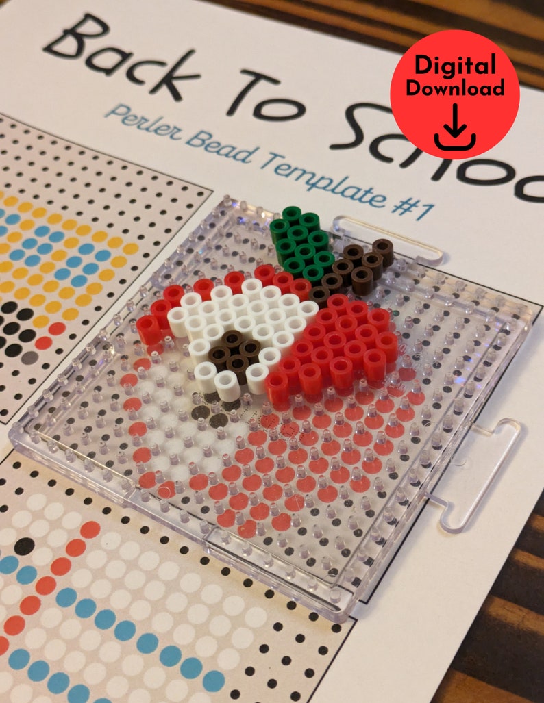 Back to School Perler Bead Hama Bead Fuse Bead Bundle Bus - Etsy