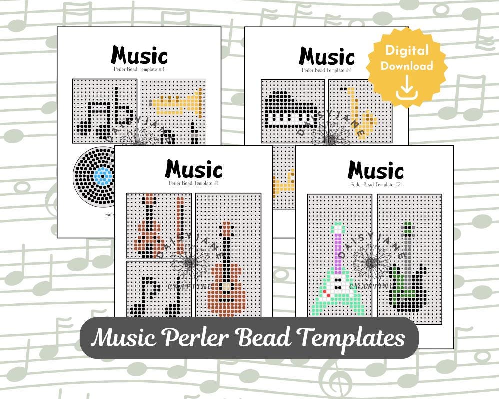 Music Perler Bead Templates | Hama Beads | Fuse Beads | Music Crafts ...