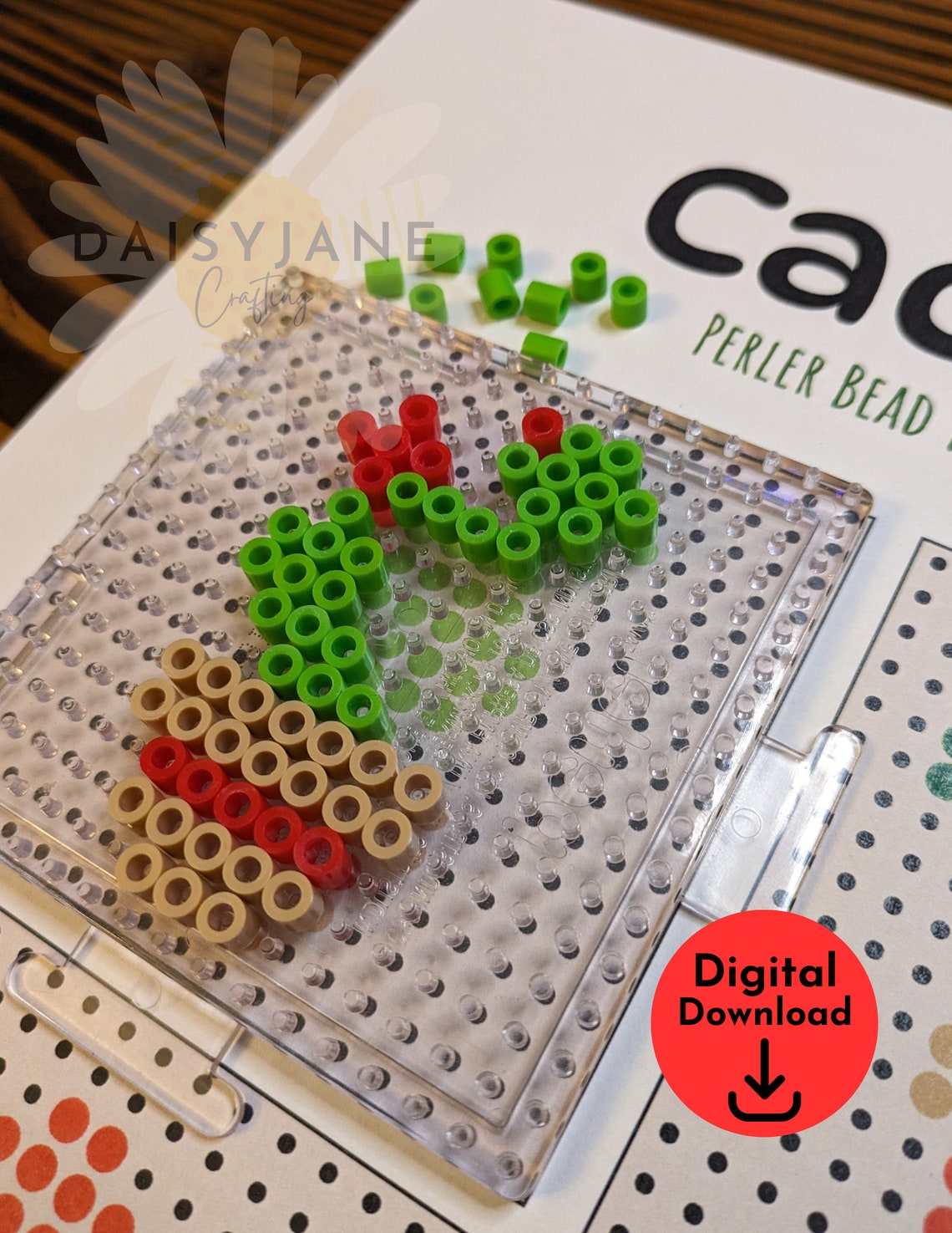 Cactus Perler Bead, Hama Bead, Fuse Bead Bundle | Cactus Craft for Kids ...