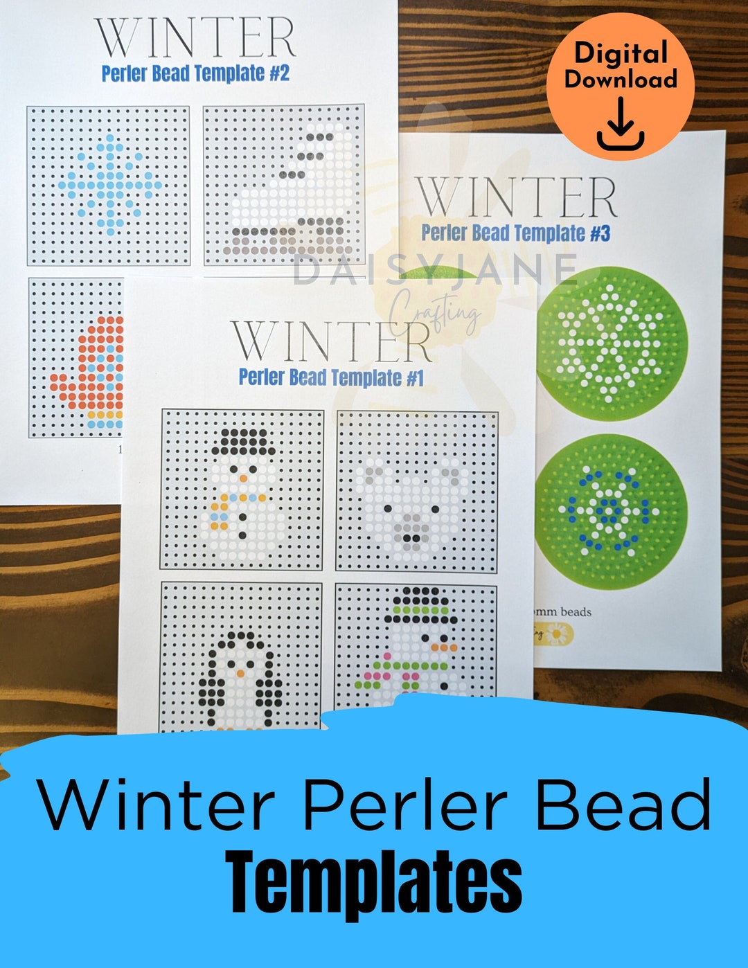 Winter Perler Bead, Hama Bead, Fuse Bead Bundle Snowman Snowflake ...