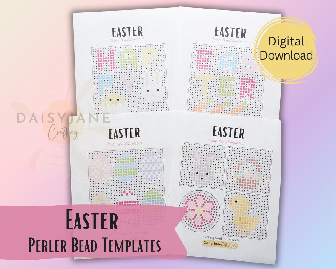 Easter Perler Bead, Hama Bead, Fuse Bead Bundle | Easter Craft Easter ...