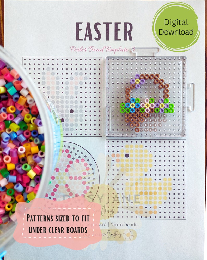 Easter Perler Bead, Hama Bead, Fuse Bead Bundle | Easter Craft Easter ...