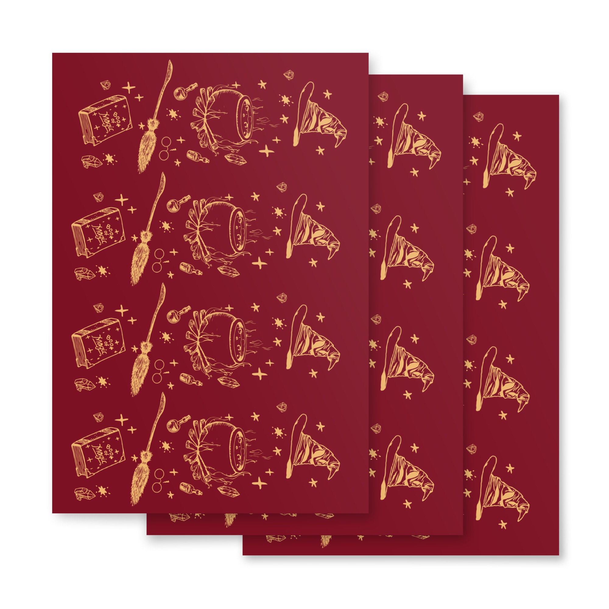 Harry Potter Themed Wrapping Paper Sheets Harry Potter Giftwrap Wizard ...