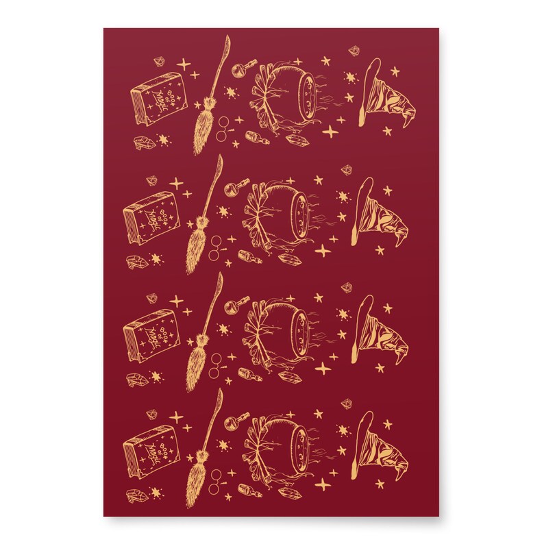 Harry Potter Themed Wrapping Paper Sheets | Wizarding World Giftwrap ...