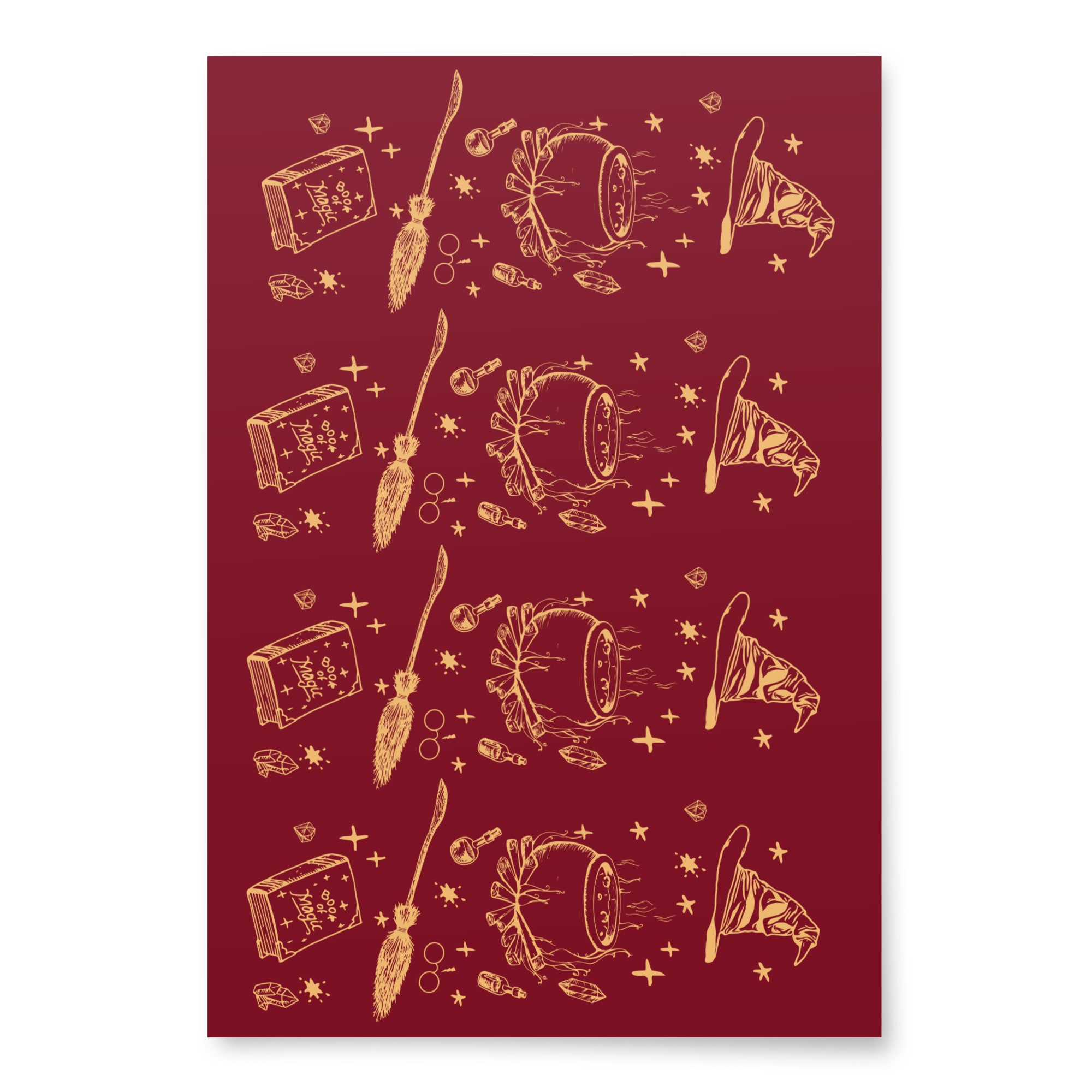 Harry Potter Themed Wrapping Paper Sheets | Wizarding World Giftwrap ...