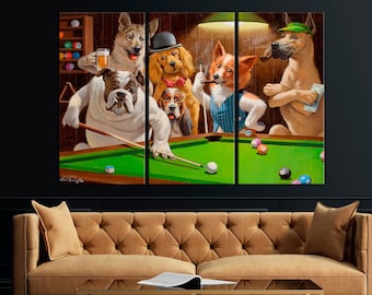 Dogs Playing Pool - Etsy