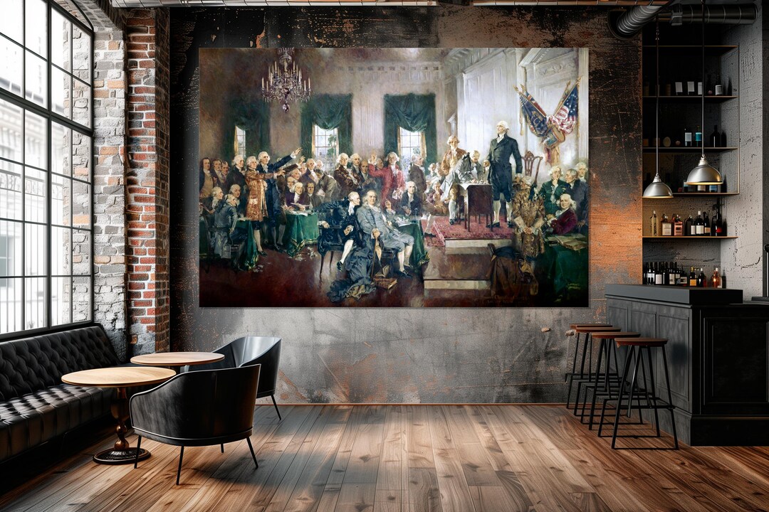 Signing of the Constitution Printable Canvas Wall Art Prints Famous Painting Patriotic Decor ...