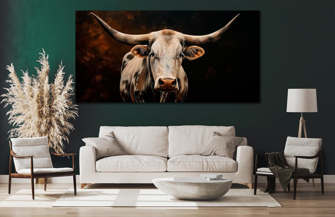 Longhorn Printable Canvas Wall Art Prints Longhorn Canvas Art Texas ...
