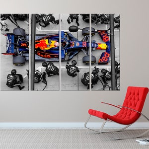 Formula 1 Canvas Wall Art Racing Print Man Cave Decor F1 Poster Pit ...