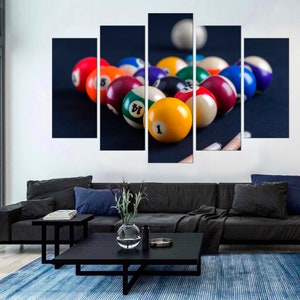 Pool Table Art Billiards Wall Art Billiard Balls Canvas Game Room Decor ...