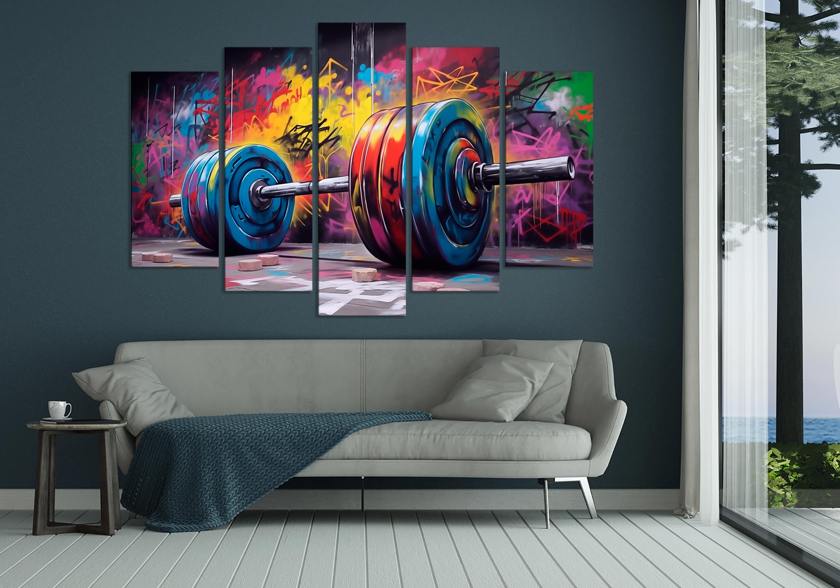Graffiti Barbell Canvas Print, Motivational Gym Wall Art - Etsy