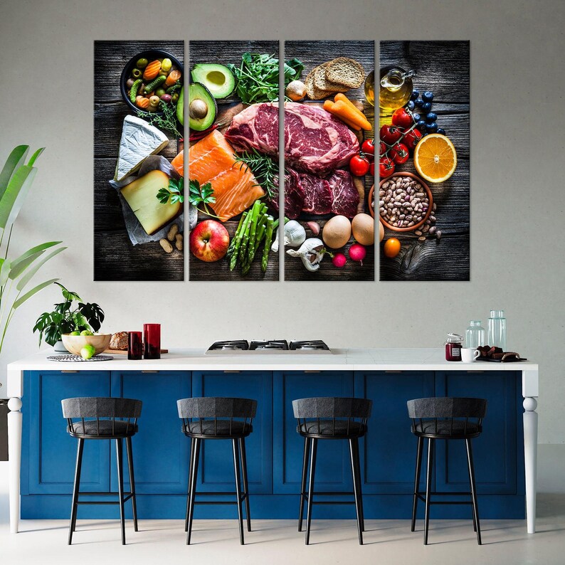 Healthy Food Canvas Wall Art: Kitchen Decor, Ready to Hang Print - Etsy