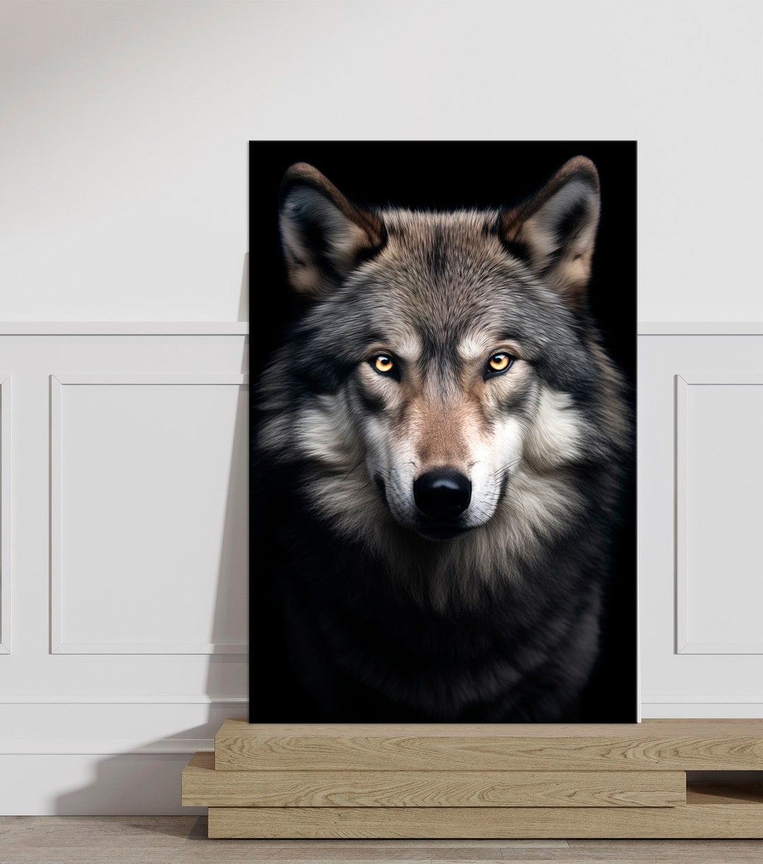 Grey Wolf Canvas Print Animal Art Forest Print Nature Canvas Wolf Art ...