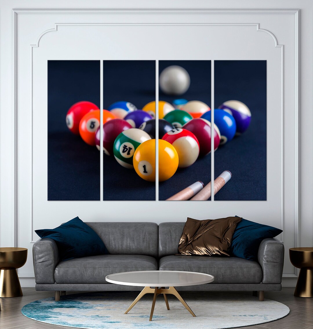 Pool Table Art Billiards Wall Art Billiard Balls Canvas Game - Etsy