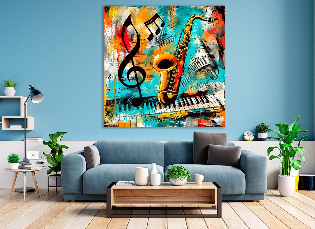 Musical Instrument Canvas Print Saxophone Wall Art Print Music Room ...