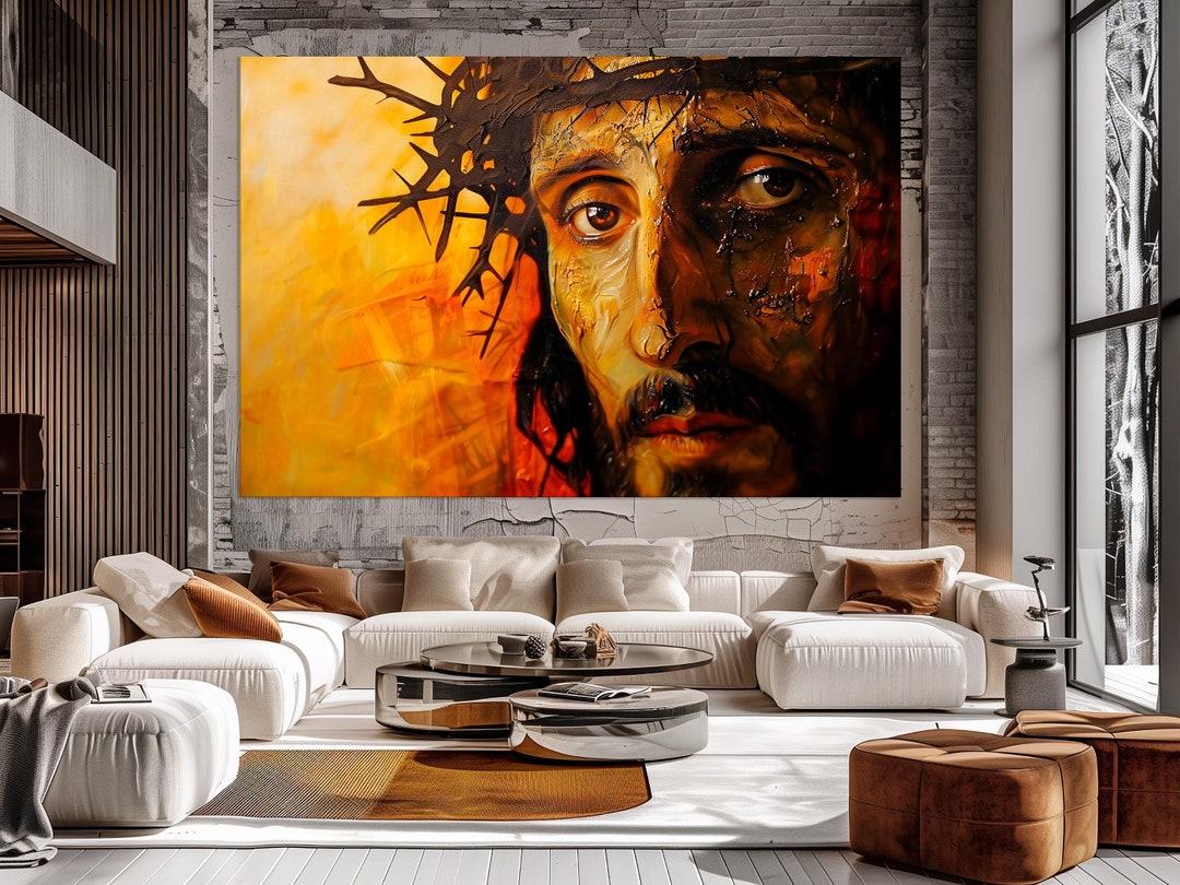 Jesus Christ Watching Canvas Print Jesus Christ Wall Art Bible Decor ...