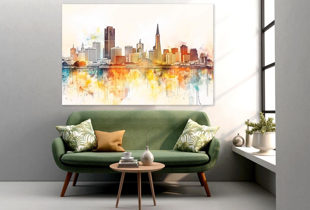 San Francisco Skyline Canvas Print Building City Wall Art Abstract City ...